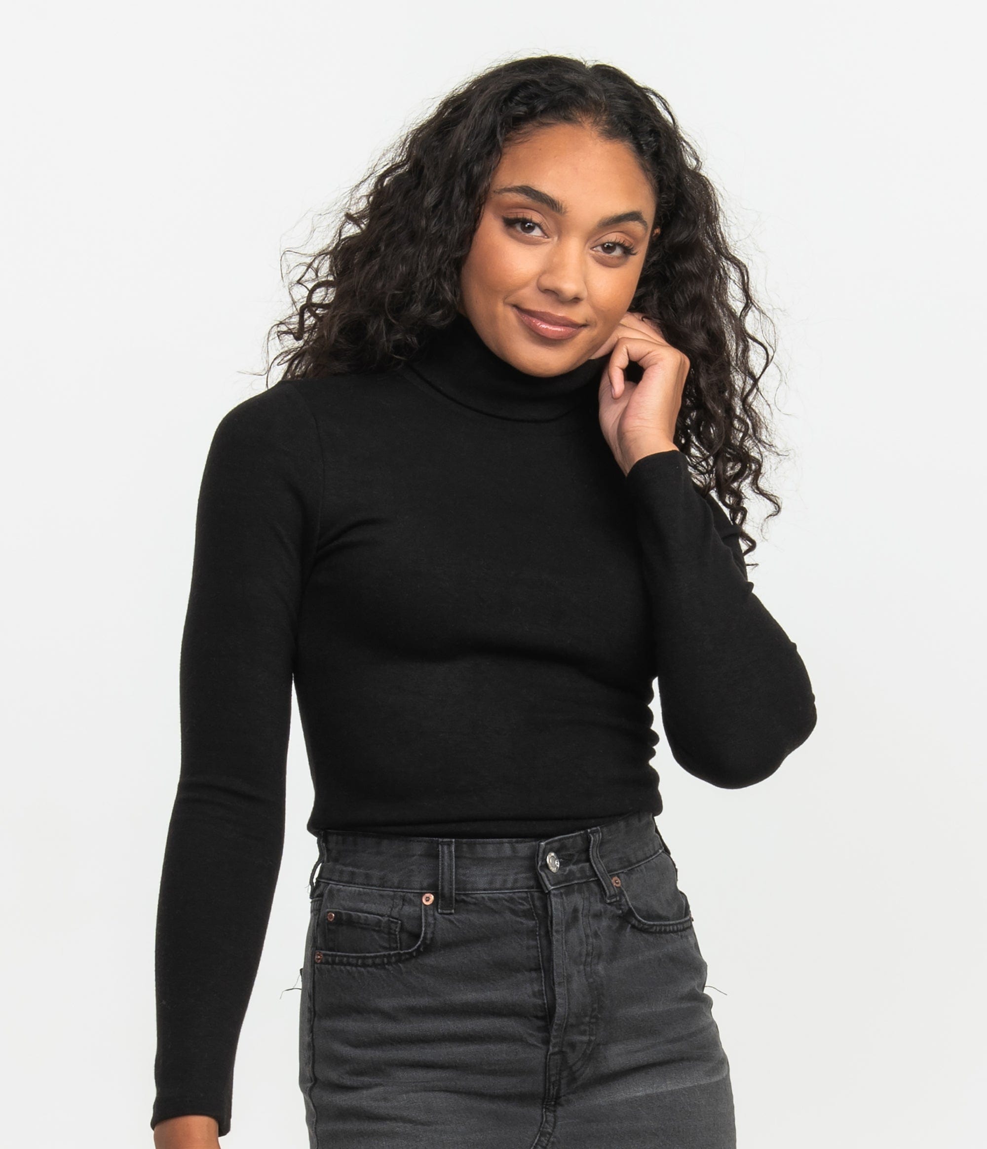 Buttery Soft Layering Turtleneck - Raven | Southern Shirt