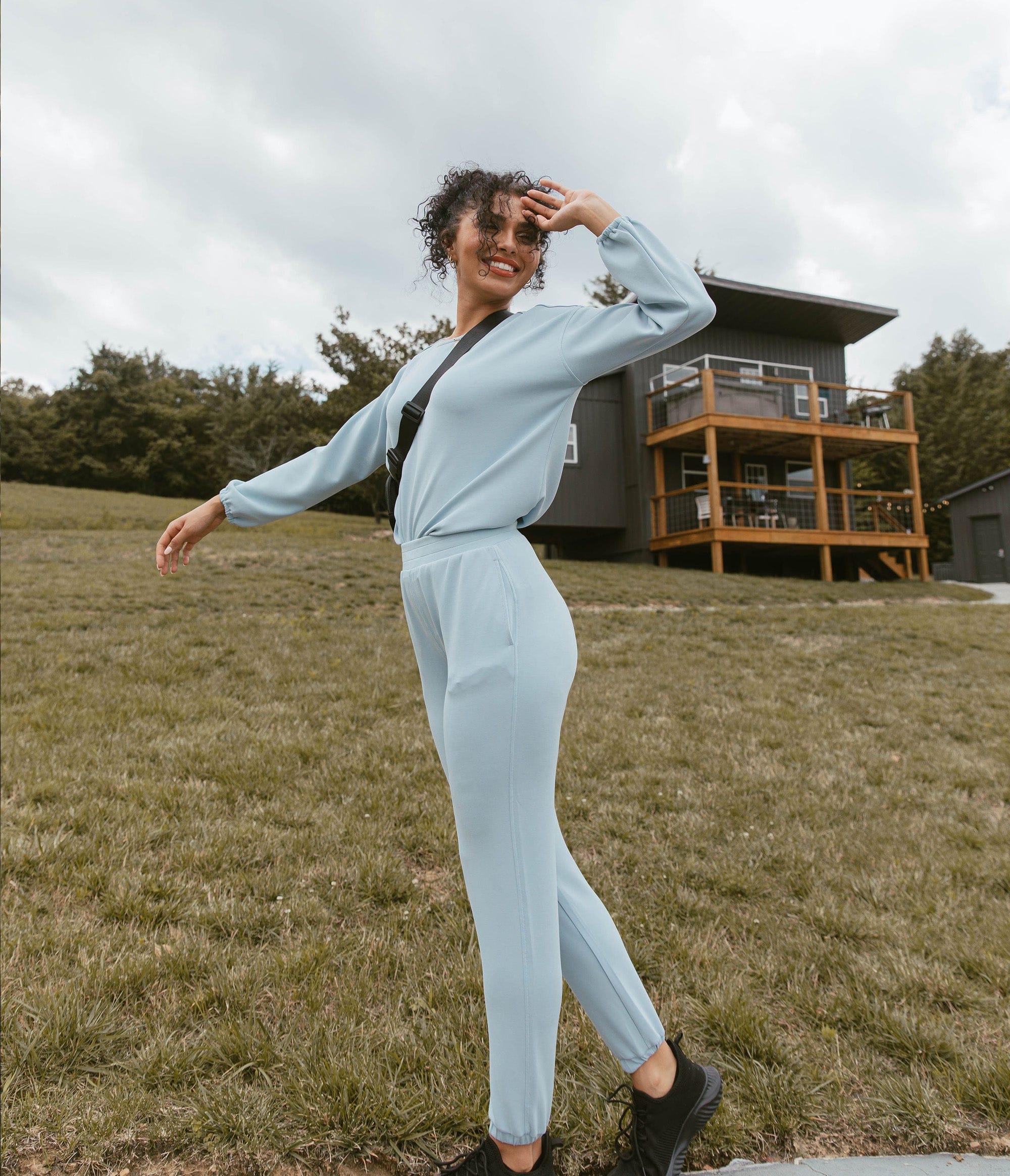 Buttery Soft Bella Lounge Top - Blue Fog | Southern Shirt