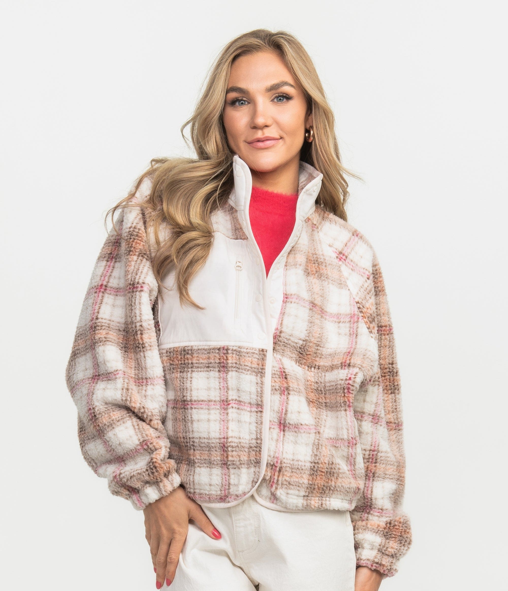 Retro Snap Fleece Jacket - Cozy Plaid | Southern Shirt