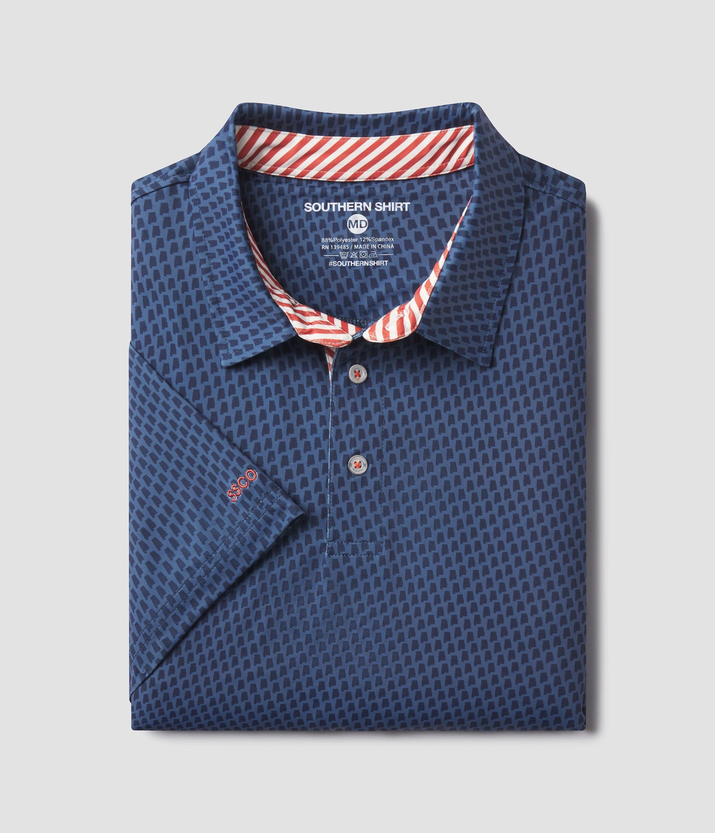 Sweet Home Printed Polo - Vintage Indigo | Southern Shirt