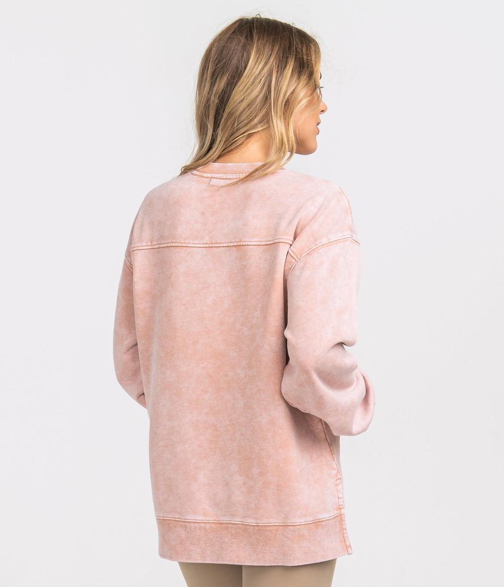 Washed Dad Sweatshirt - Faded Coral | Southern Shirt